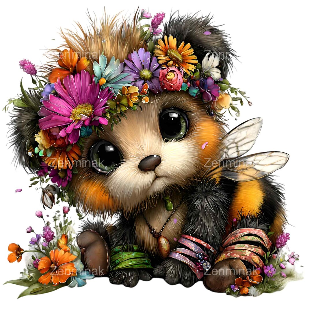 12 PNG Bumblebee Bear Clipart – Cute Bee Animal PNG – Spring Woodland ...