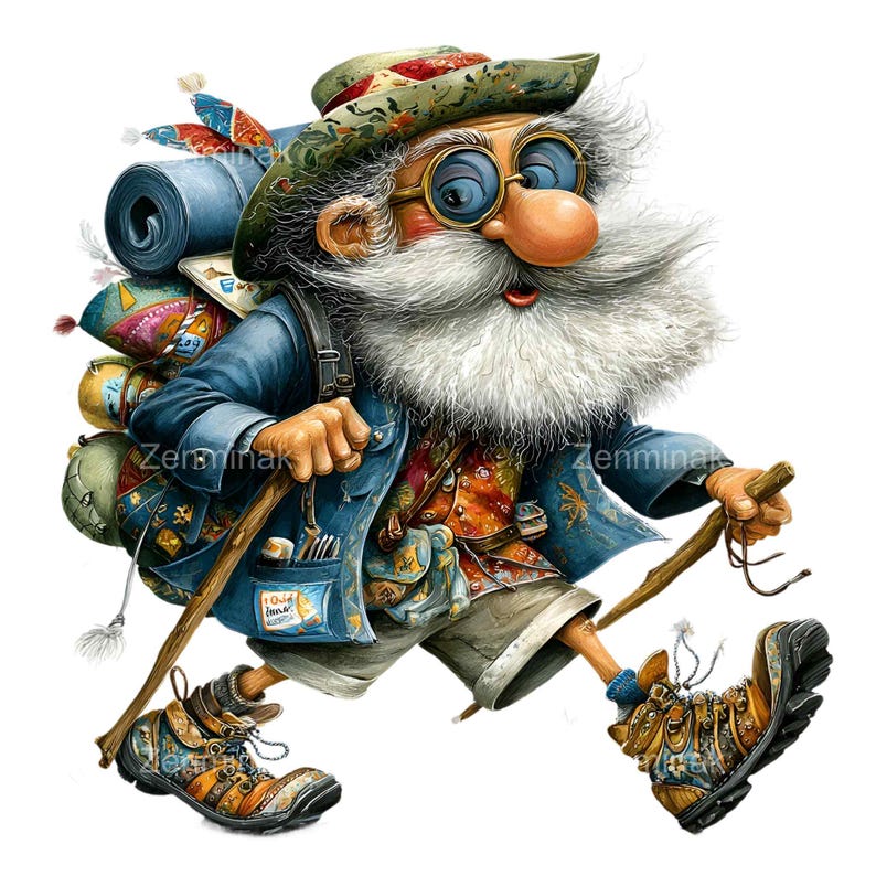 15 PNG Wanderer Clipart, Cartoon Backpacker mit Gehstock, Abenteuer ...