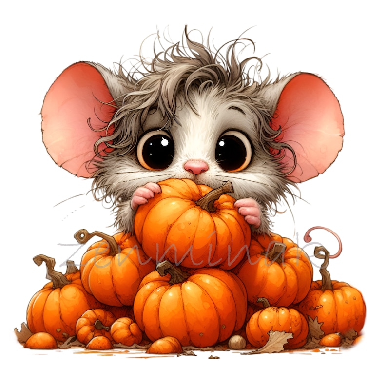 12 PNG Halloween Mouse Pumpkin Autumn Lantern Clipart - Etsy