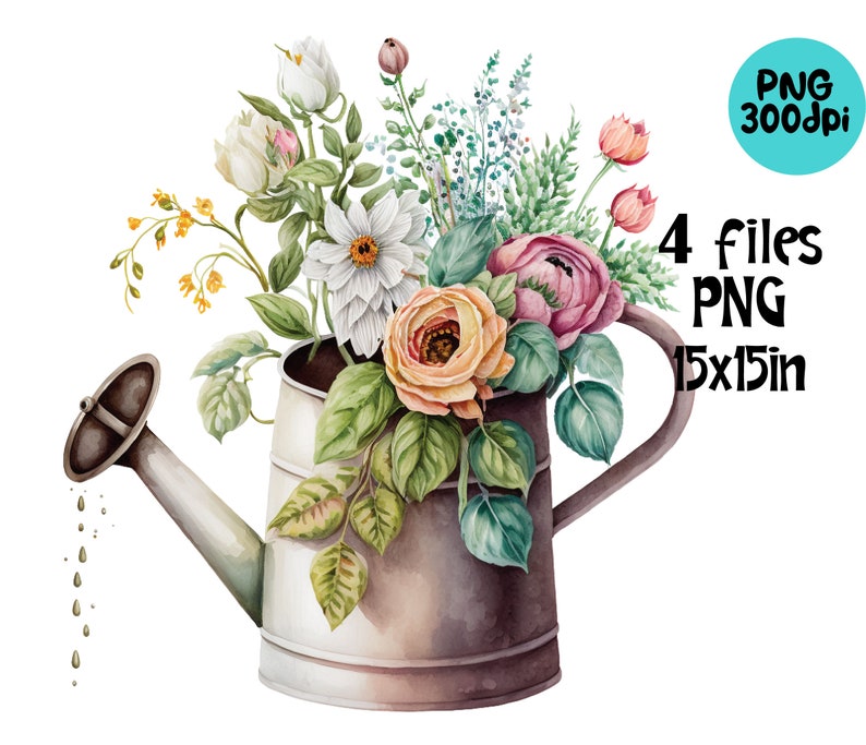 Watering Can Clipart - Etsy