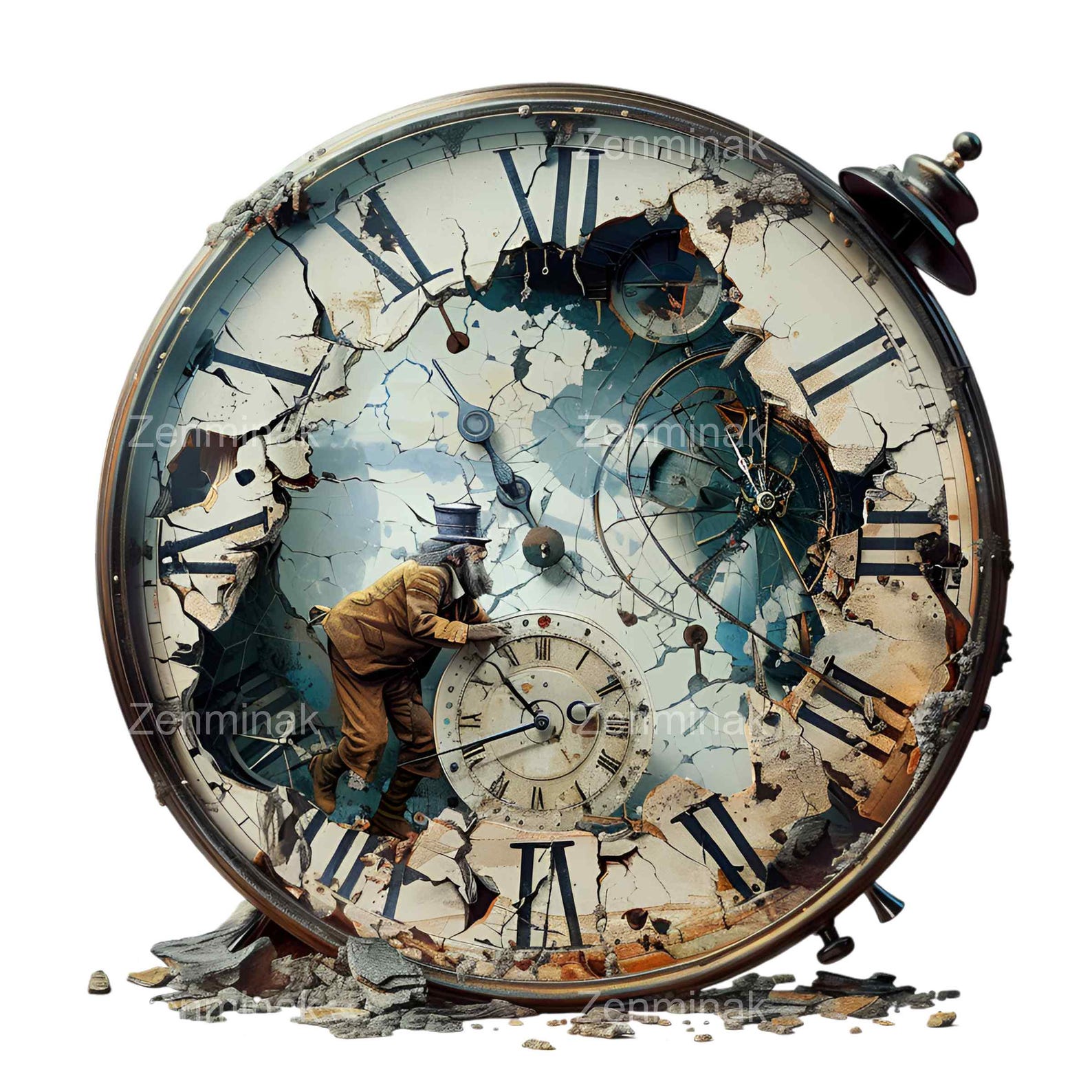 16 PNG Fantasy Clock – Steampunk Time PNG Clipart – Surreal Vintage ...