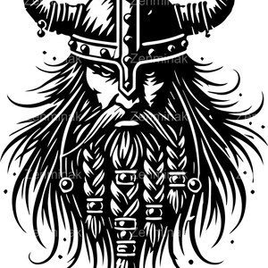 6 Viking Warrior SVG Cut File - Norseman With Braided Beard Clipart ...