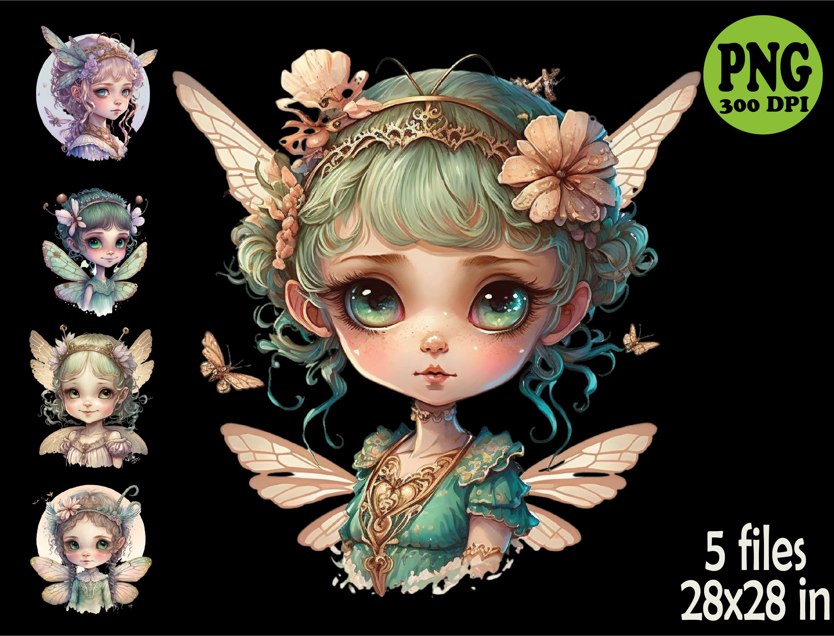 Dragonfly Princess Clipart Illustration PNG - Etsy Australia