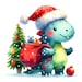 17 PNG Christmas Dinosaur – Cute Dino With Tree Clipart for Kids ...