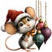 15 PNG Christmas Mouse Clipart – Cute Holiday PNG With Santa Hat and ...