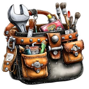 16 PNG Tool Belt Clipart – Cartoon Mechanic Tool Bag With Wrenches ...