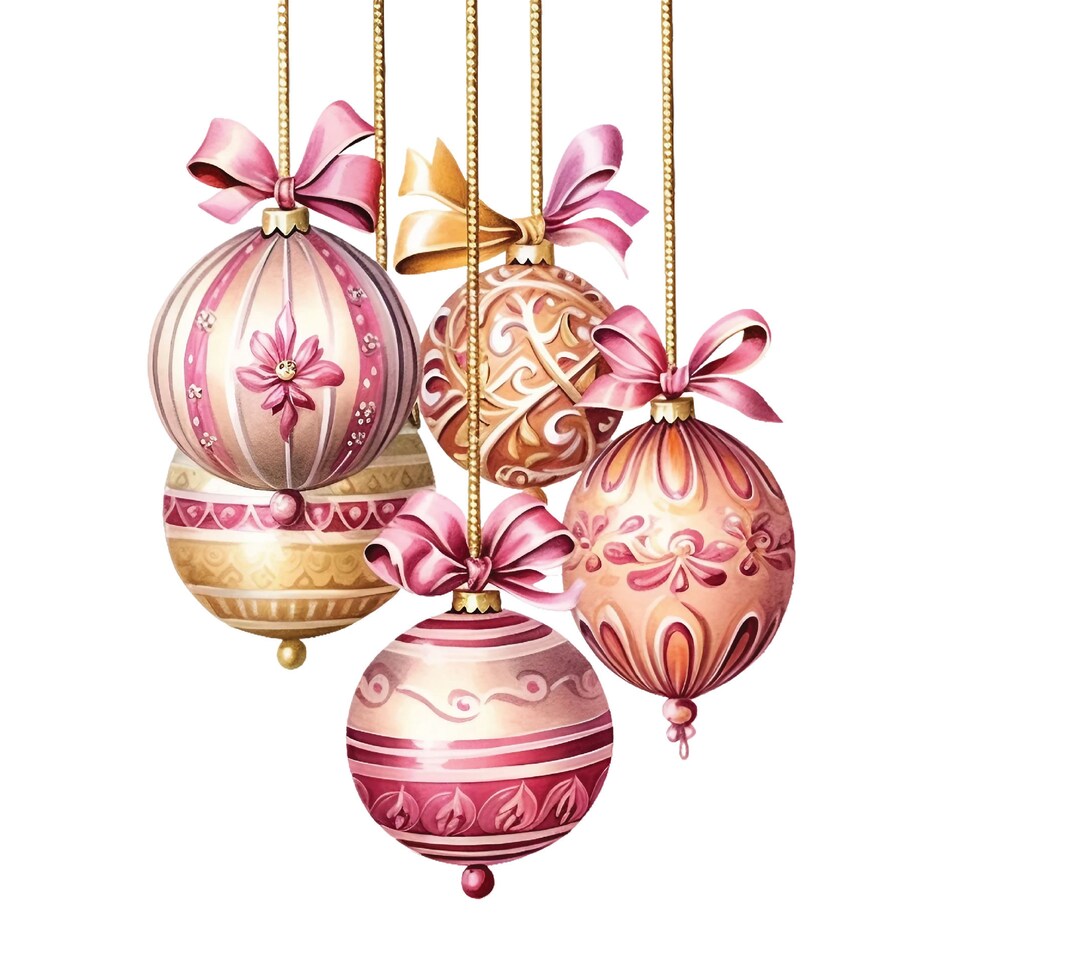 Watercolor Christmas Balls Clipart Illustration PNG, Christmas ...
