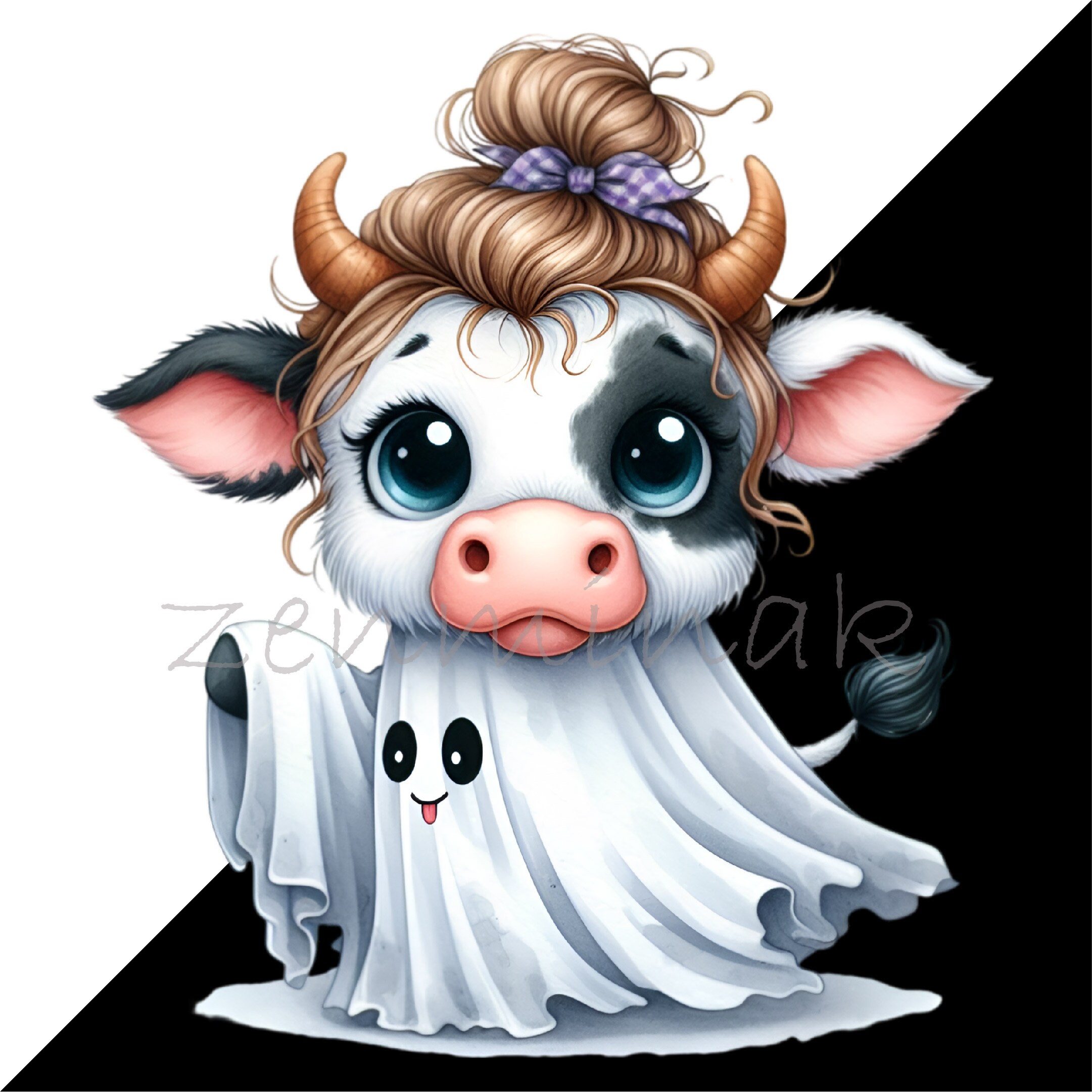 14 PNG Ghost Cow Halloween Clipart, Spooky Highland Heifer - Etsy