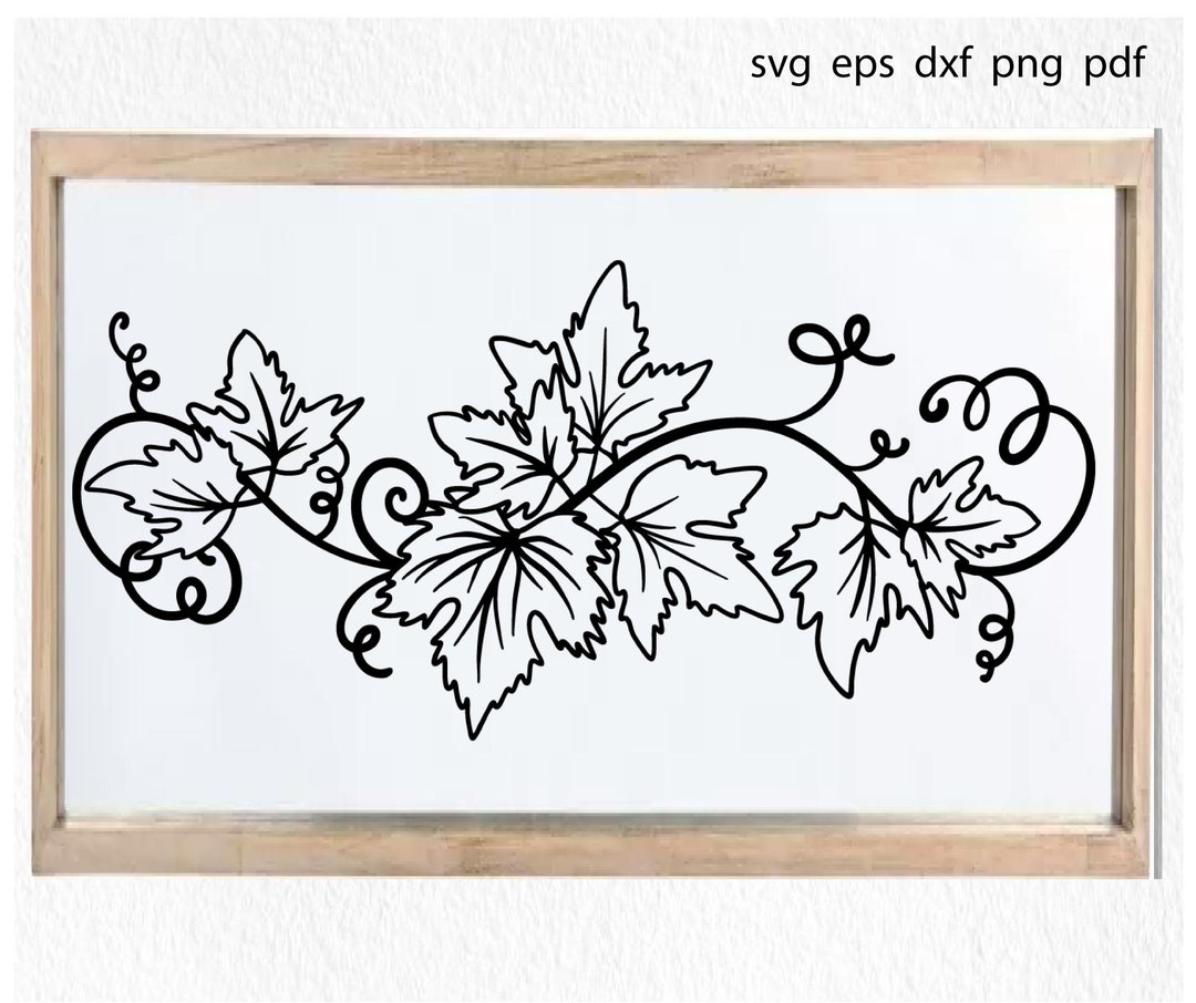 Vigne feuille svg raisin décoratif vigne frontière couronne - Etsy France