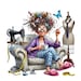 15 PNG Funny Sewing Lady – Crazy Seamstress Clipart – Humorous Crafting ...