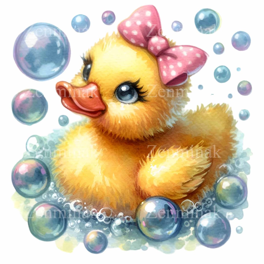 18 PNG Cute Bath Duck Clipart – Baby Duckling With Bubbles PNG ...