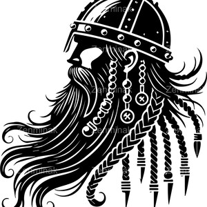 6 Viking Warrior SVG Cut File Norseman With Braided Beard Clipart ...