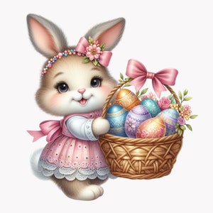 Bunny Clipart, Easter Eggs PNG, Rabbit Clipart, Spring Clipart, Nursery ...