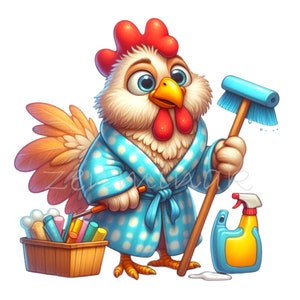 Chicken Clip Art, 12 PNG Chores Clipart, Cleaning Png, House Cleaning ...