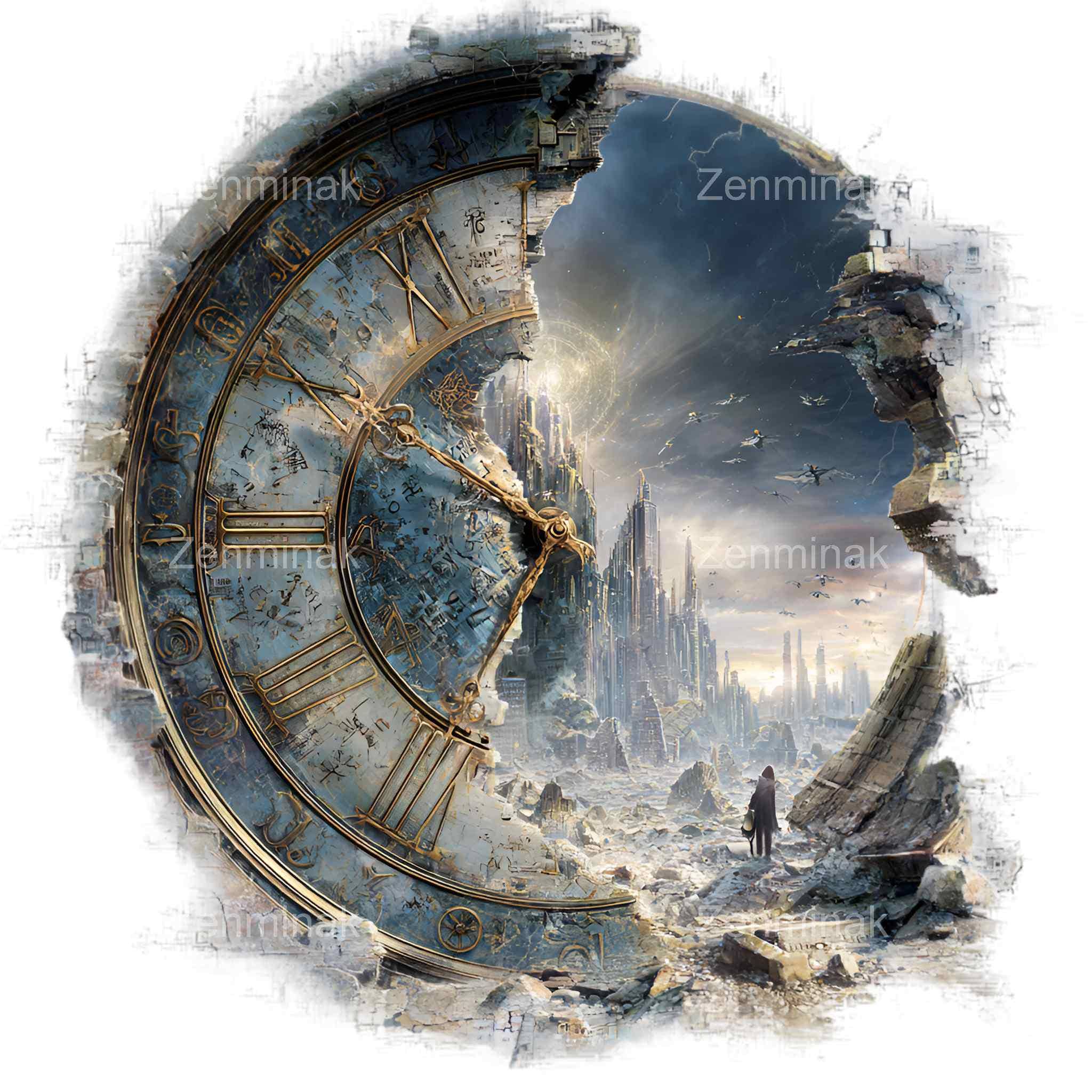 15 PNG Fantasy Clock Portal – Apocalyptic Time Travel PNG for Sci-fi ...