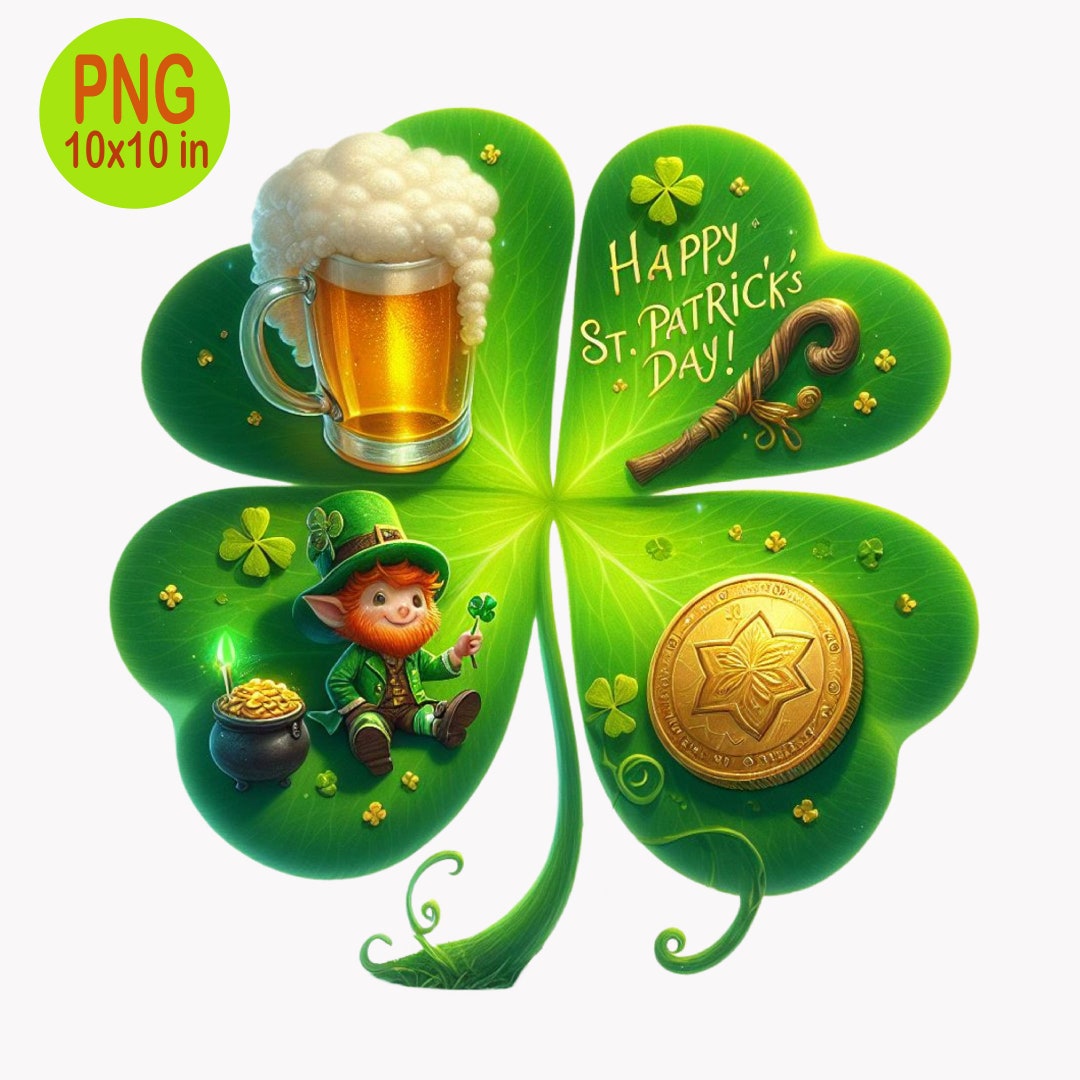 St Patricks Day Clipart Illustration, Clover Clipart, Leprechaun ...