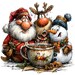 15 PNG Christmas Clipart PNG – Santa With Reindeer and Snowman Art ...