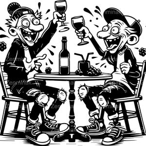 6 SVG Funny Drinking Buddies SVG, Wine and Beer Friends Cut File ...