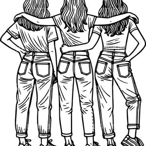 5 SVG Three Girls SVG Cut File – Hugging Women From Behind – Cricut ...