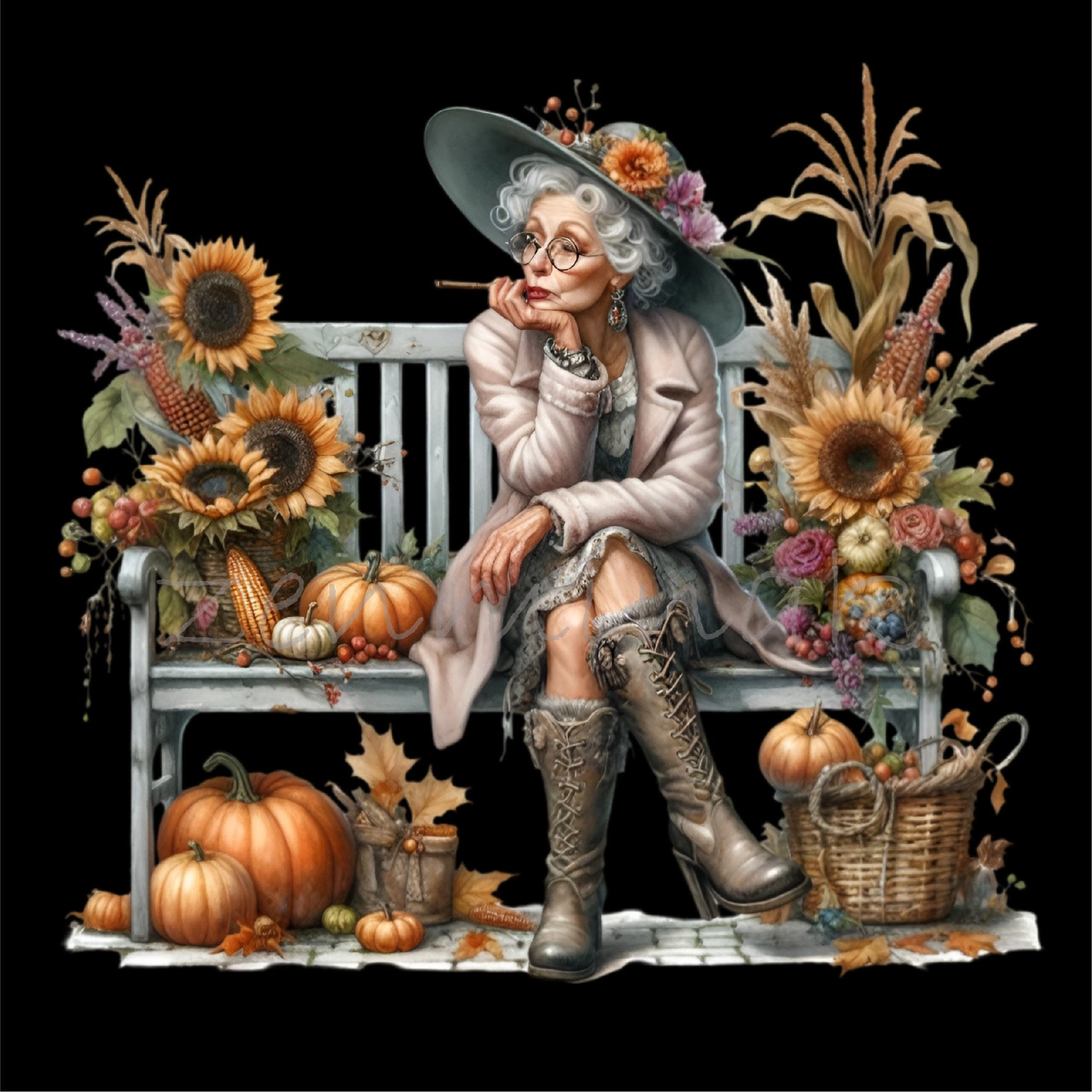 10 PNG Elegant Fall Lady – Autumn PNG Clipart – Classy Woman on Harvest ...