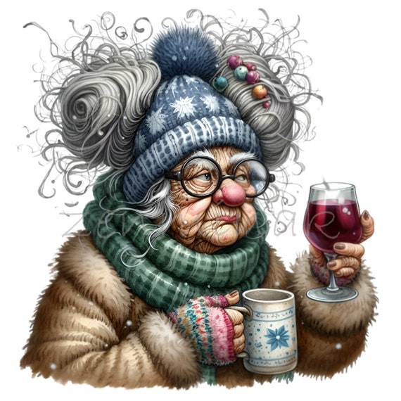 Winter Clip Art Old Lady