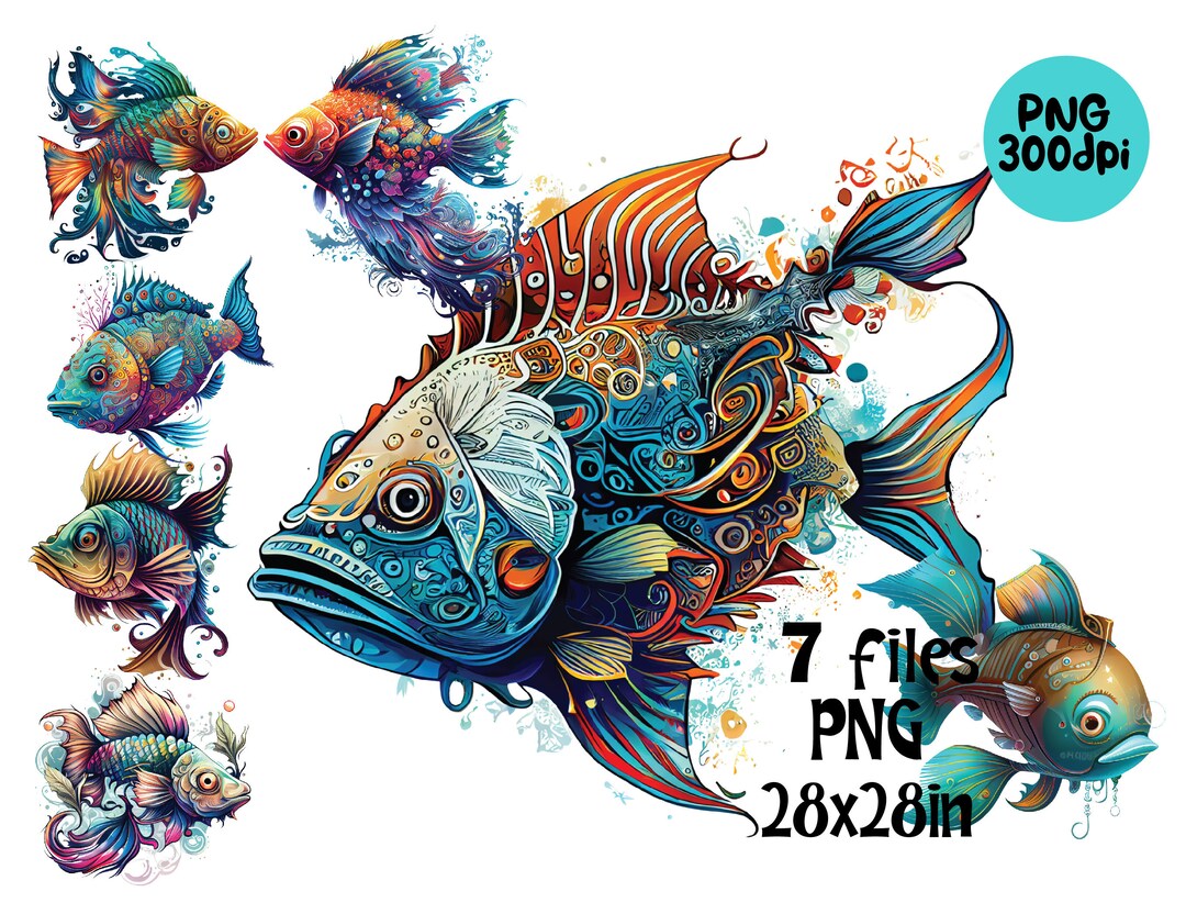 Watercolor Fish Clipart Illustration PNG - Etsy Australia