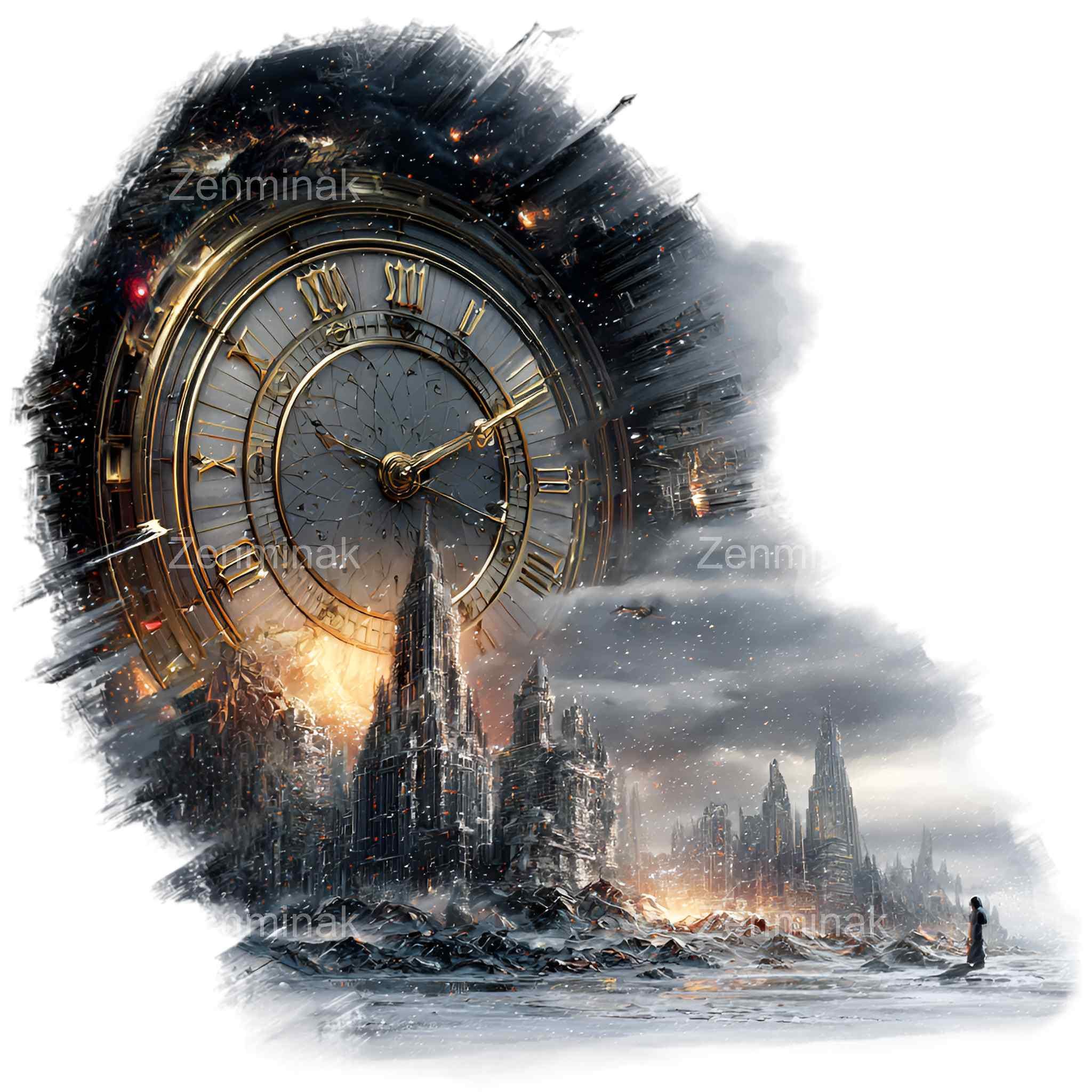 15 PNG Fantasy Clock Portal – Apocalyptic Time Travel PNG for Sci-fi ...