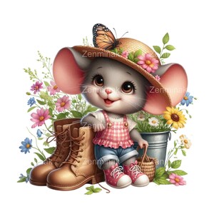 Spring Mouse With Boot PNG - 15 Cute Woodland Animal Clipart, Adorable ...