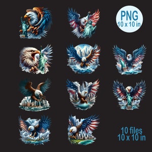 Patriotic Eagle Clipart, American Flag PNG, Freedom, Veterans Day ...