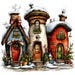 14 PNG Winter Houses Clipart – Whimsical Cottage PNG – Festive Snowy ...