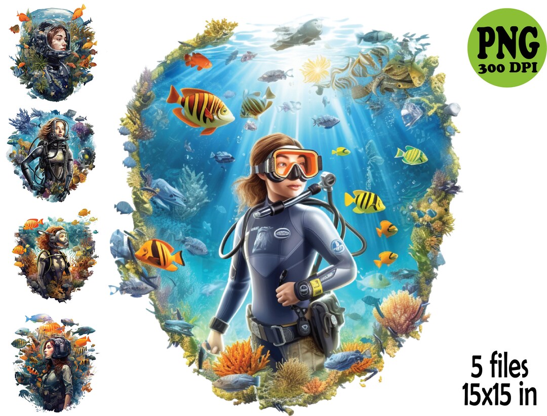 Scuba Dive Clipart, Tropical Fish, Underwater Clipart, Seascape PNG ...