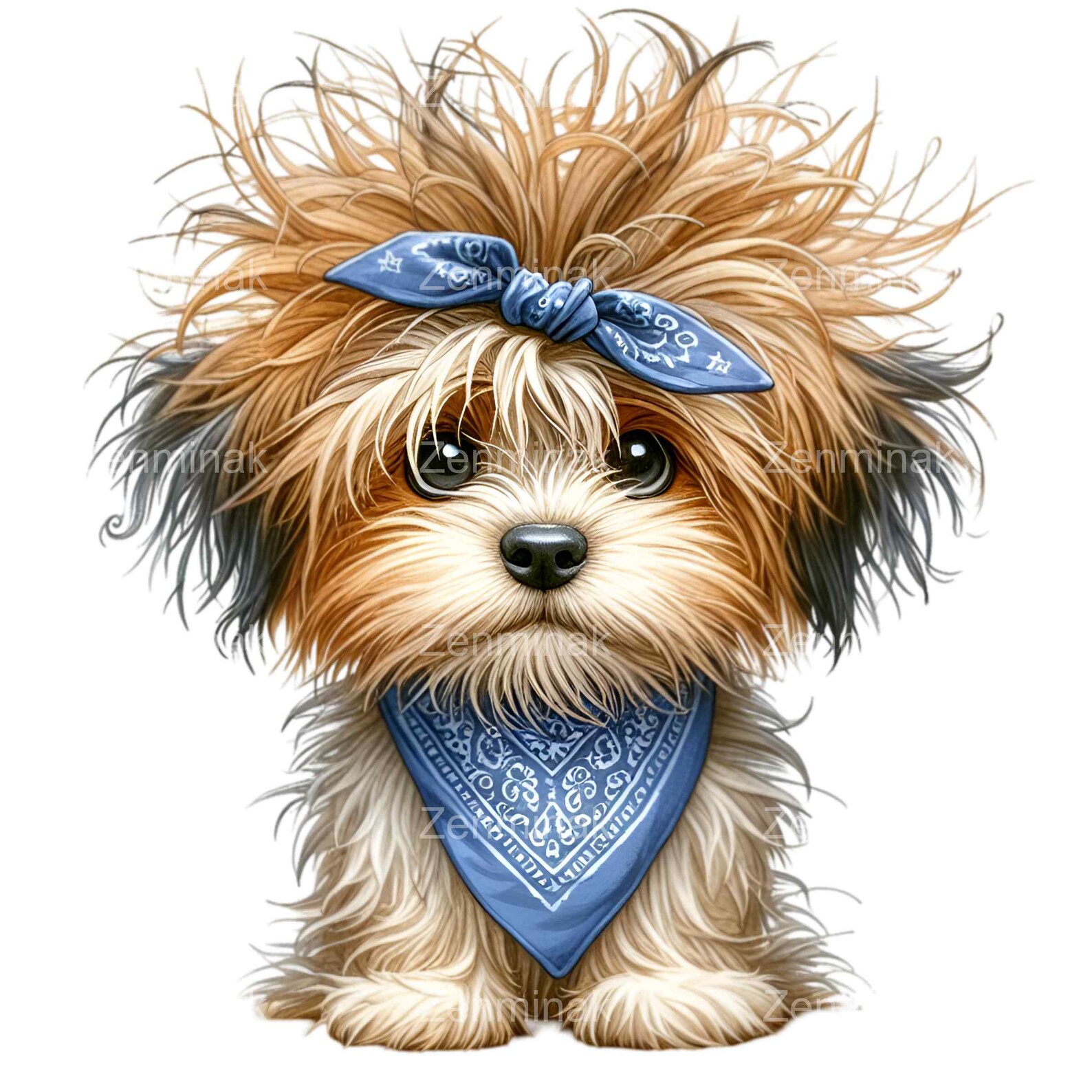 12 PNG Cute Dog PNG – Scruffy Puppy Clipart With Blue Bandana for Dog ...
