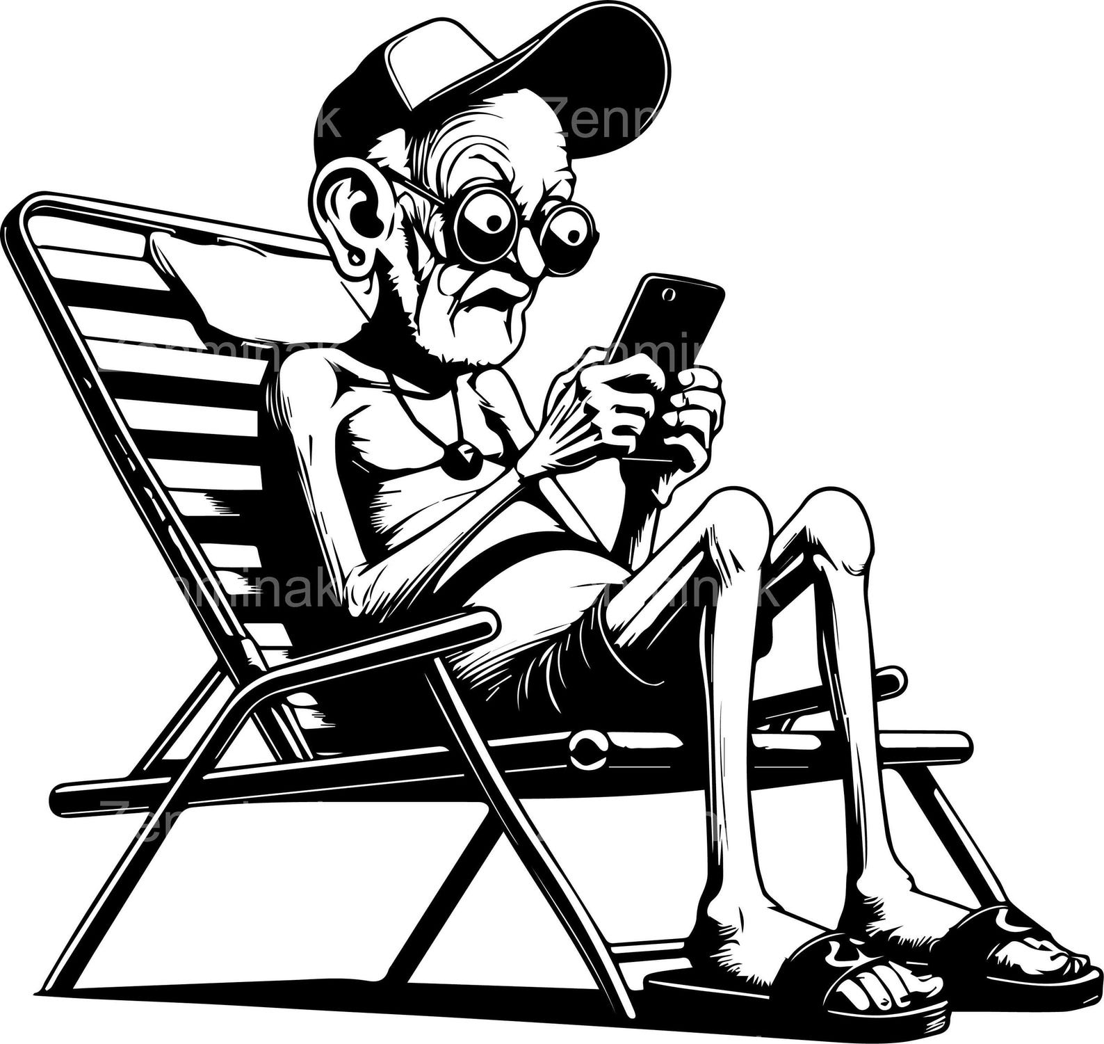 8 SVG Funny Grandpa With Phone, Grumpy Old Man Clipart, Retired Senior ...