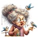 Comics Senior Woman With Birds 10 PNG Funny Crazy Grandma Cartoon ...