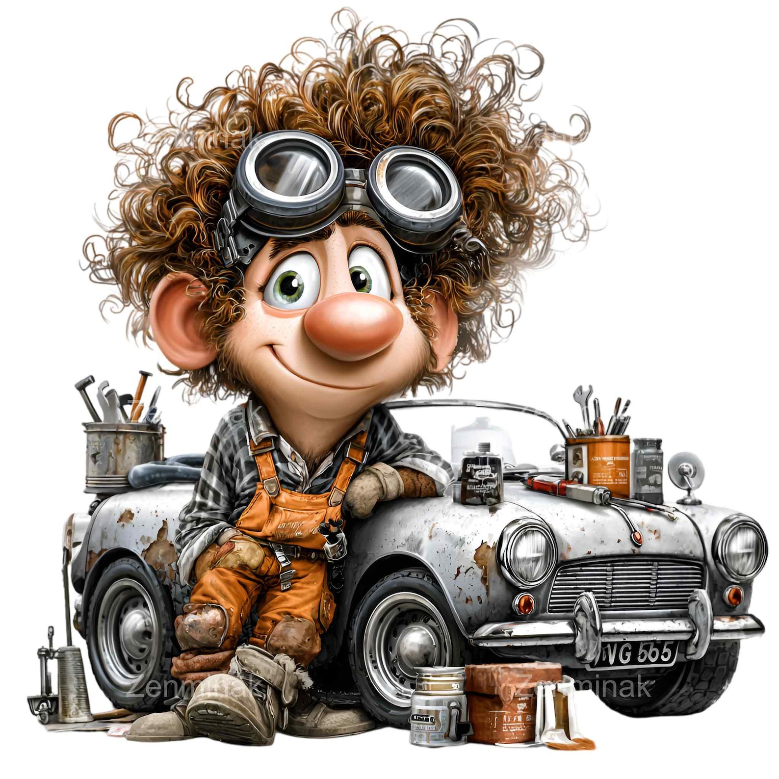 16 PNG Red-haired Mechanic Boy – Funny Cartoon Car Repair Clipart for ...