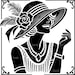 Vintage Flapper Lady SVG Cut File - 5 Elegant Woman With Feathered Hat ...