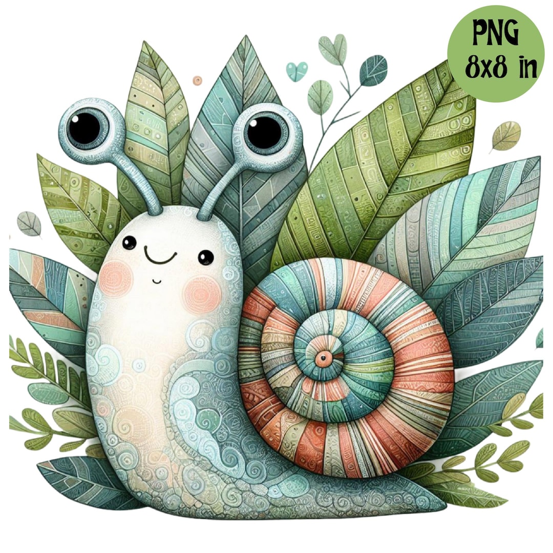 Snail Clipart, 15 PNG Watercolor Baby Snail Clip Art Illustration ...