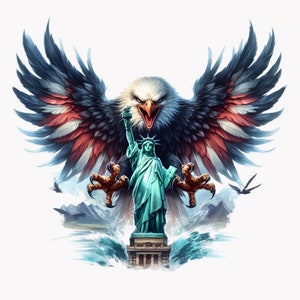 Patriotic Eagle Clipart, American Flag PNG, Freedom, Veterans Day ...