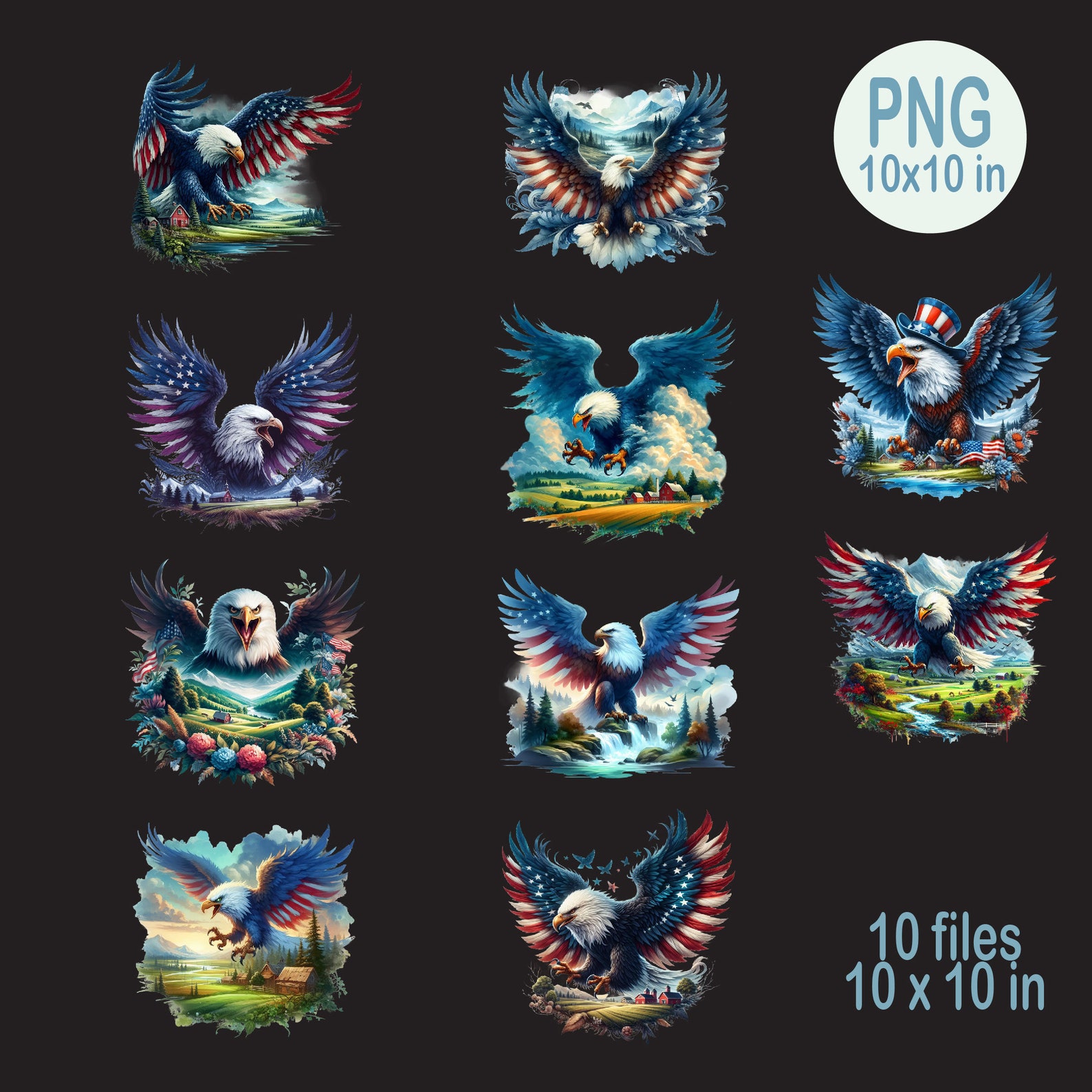 Patriotic Eagle Clipart, American Flag PNG, Veterans Day, Freedom ...