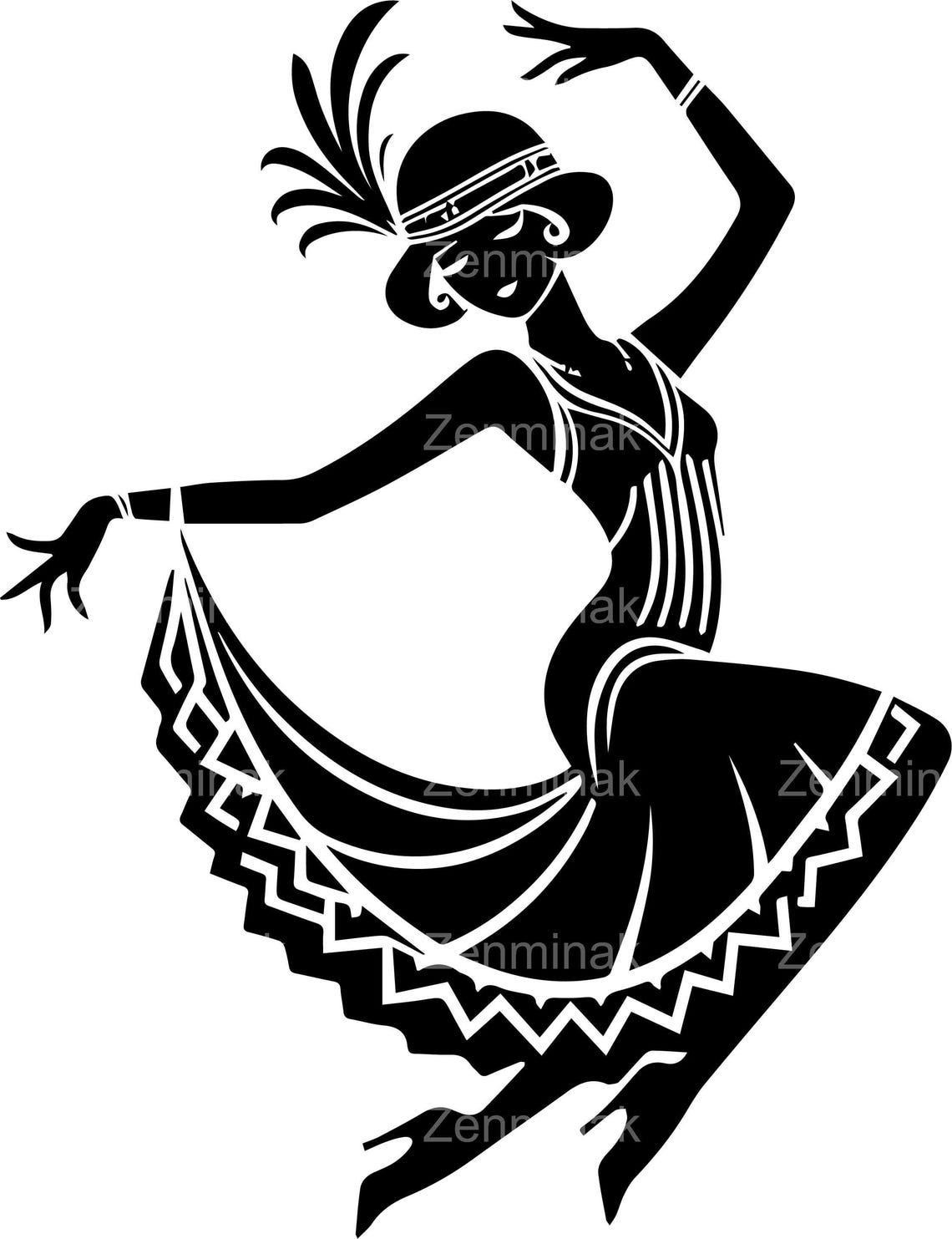 8 SVG Retro Dancer SVG Cut File – Flapper Woman in Fringe Dress With ...