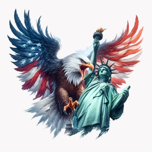 Patriotic Eagle Clipart, American Flag PNG, Freedom, Veterans Day ...