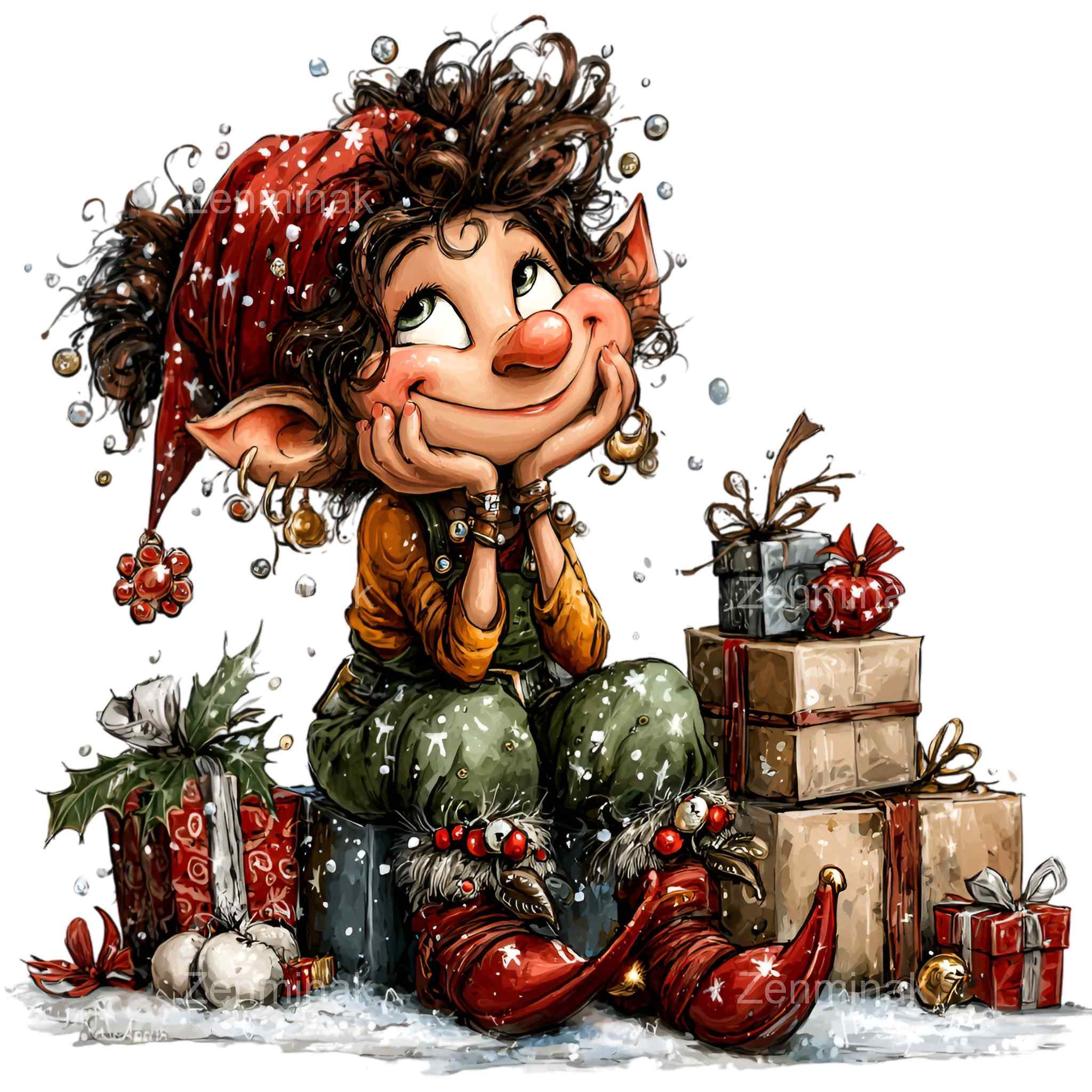 15 PNG Winter Elf Clipart – Cute Holiday PNG – Festive Digital Art for ...