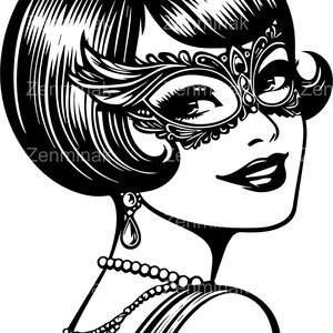 6 SVG Flapper Girl SVG Cut File – 1920s Woman With Short Hair, Headband ...