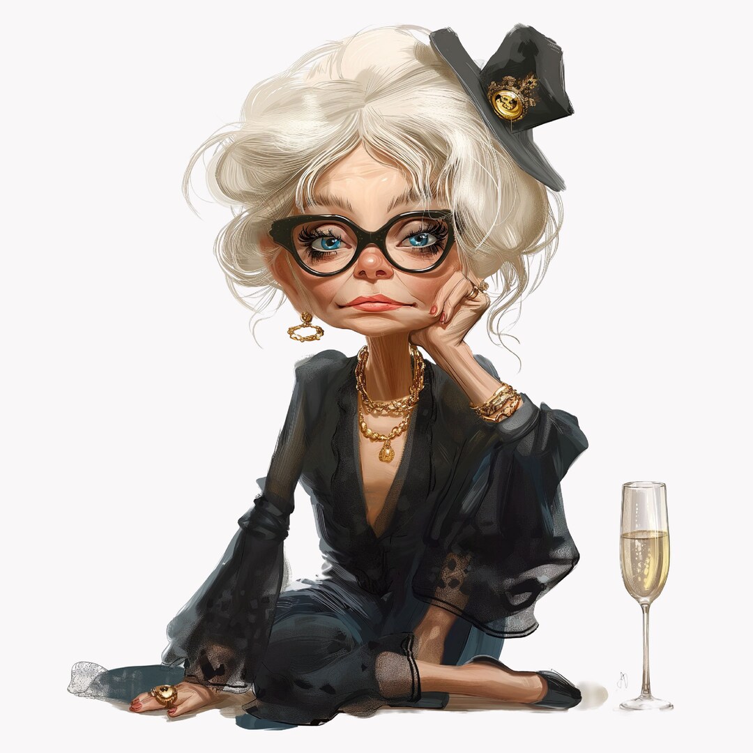 Funny Old Lady PNG, 10 PNG Watercolor, Cheerful Old Lady, Grandma ...