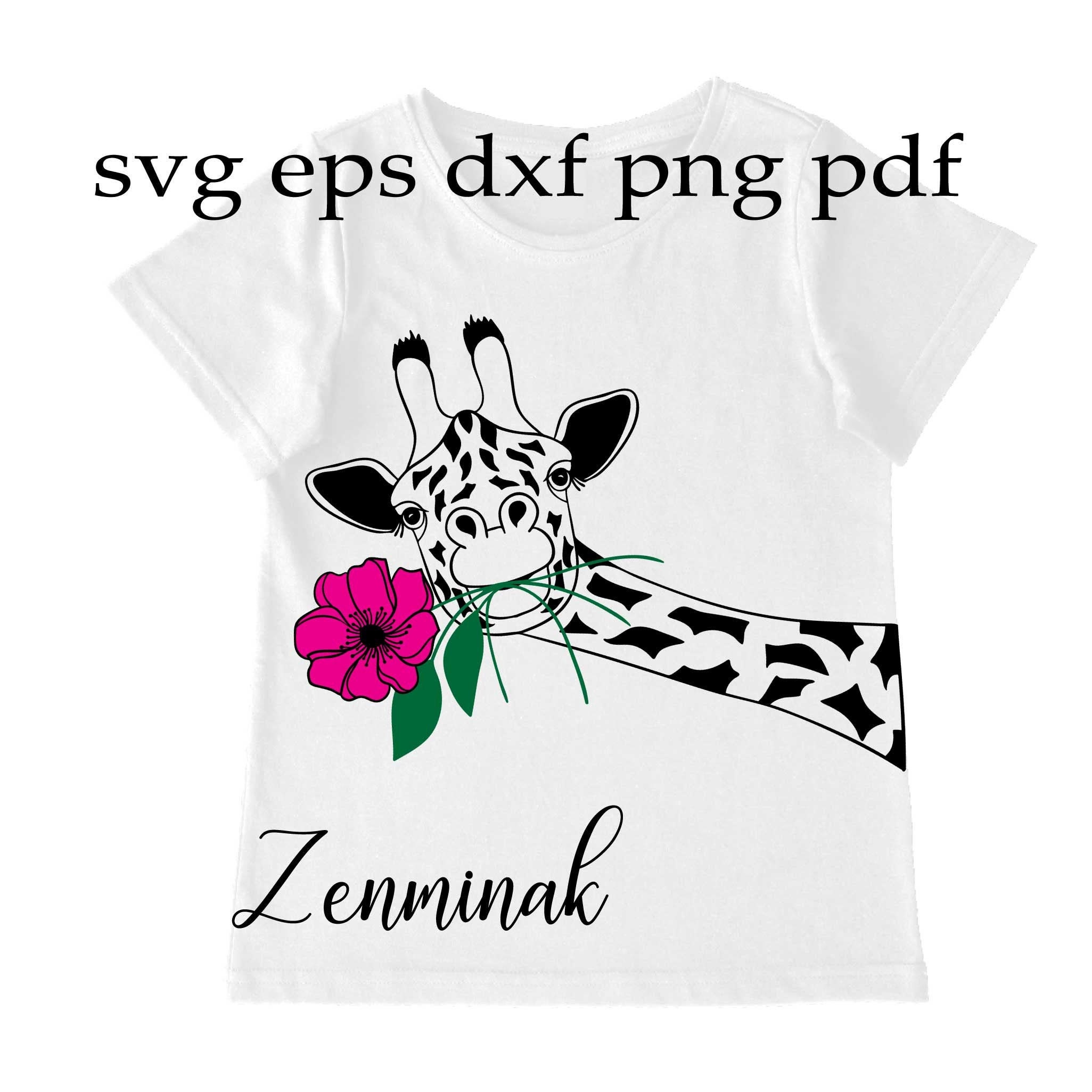 Giraffe svg flower svg kids svg children svg funny svg | Etsy