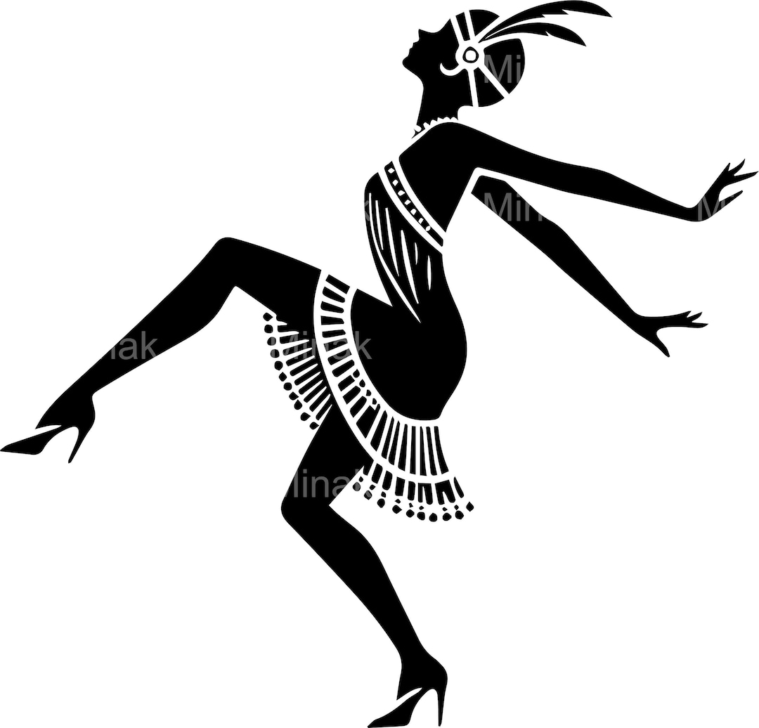 7 SVG 1920s Flapper Girl SVG Cut File, Retro Charleston Dancer ...