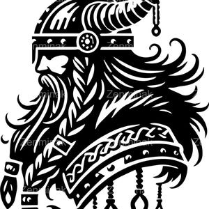 6 Viking Warrior SVG Cut File - Norseman With Braided Beard Clipart ...