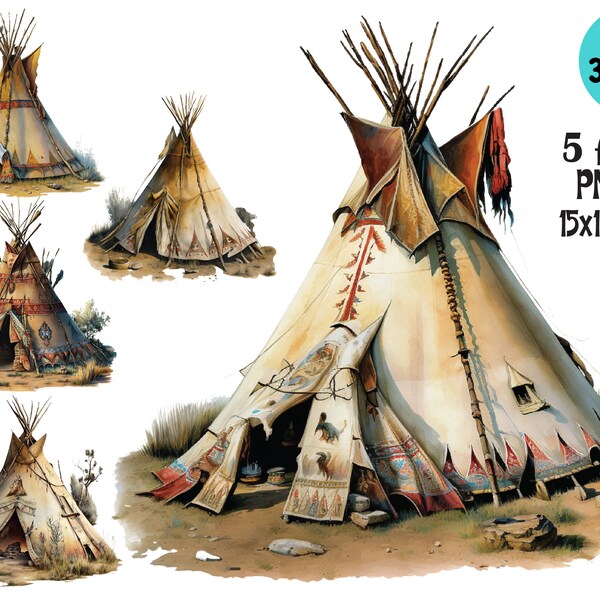 Teepee Clipart - Etsy