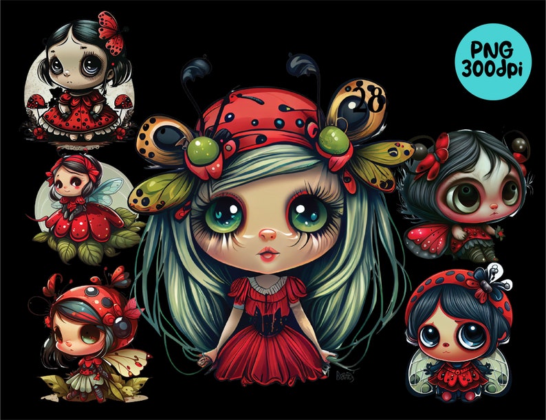 Cute Ladybug Watercolor Clipart Illustration PNG - Etsy