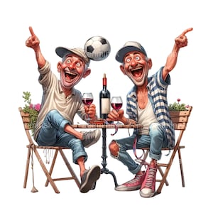 16 Funny Soccer Fans PNG Clipart, Cheerful Men Drinking Beer, Football ...